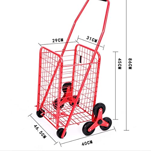 Shopping Trolley on Wheels Multi Function Shopping Cart Fashion Folding Trolley Trolley is Not Easy to Deform and Durable Storage Hand Trucks,Black ,