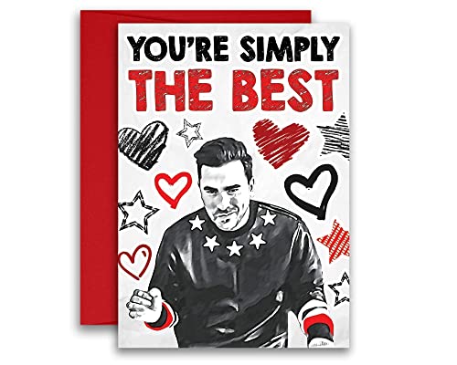 You're Simply the Best David Rose Valentine’s Day Card, Anniversary Card, Birthday Card, Colored Pencil 5x7 inches w/Envelope