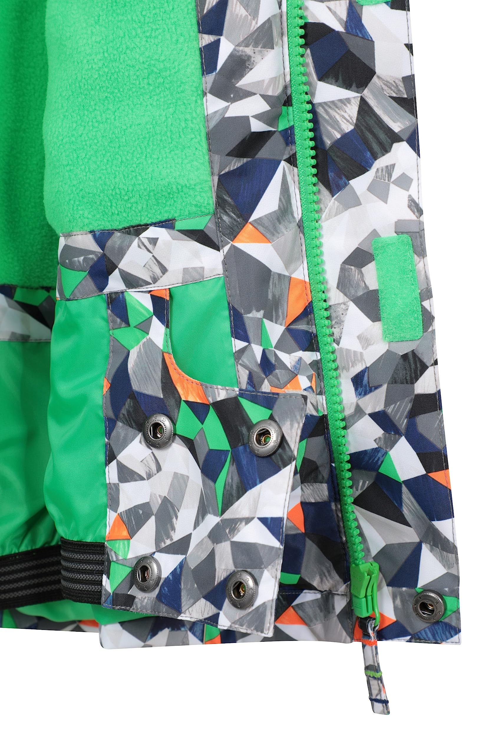 Mountain Warehouse Kids Waterproof Winter Ski Jacket - Fleece Lined Green 9-10 Years
