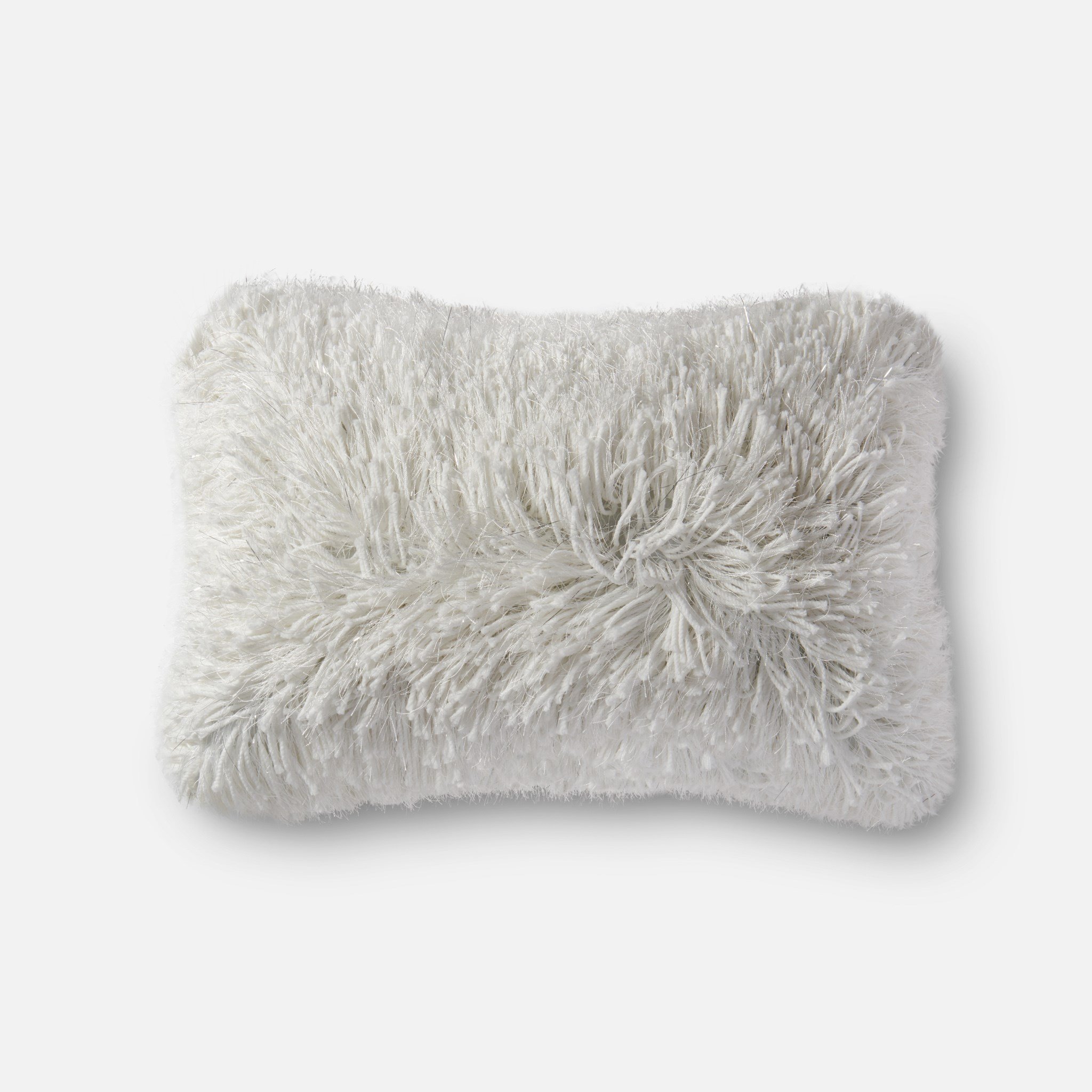 Loloi DSET White Decorative Accent Pillow, 13" x 21" Cover W/Down