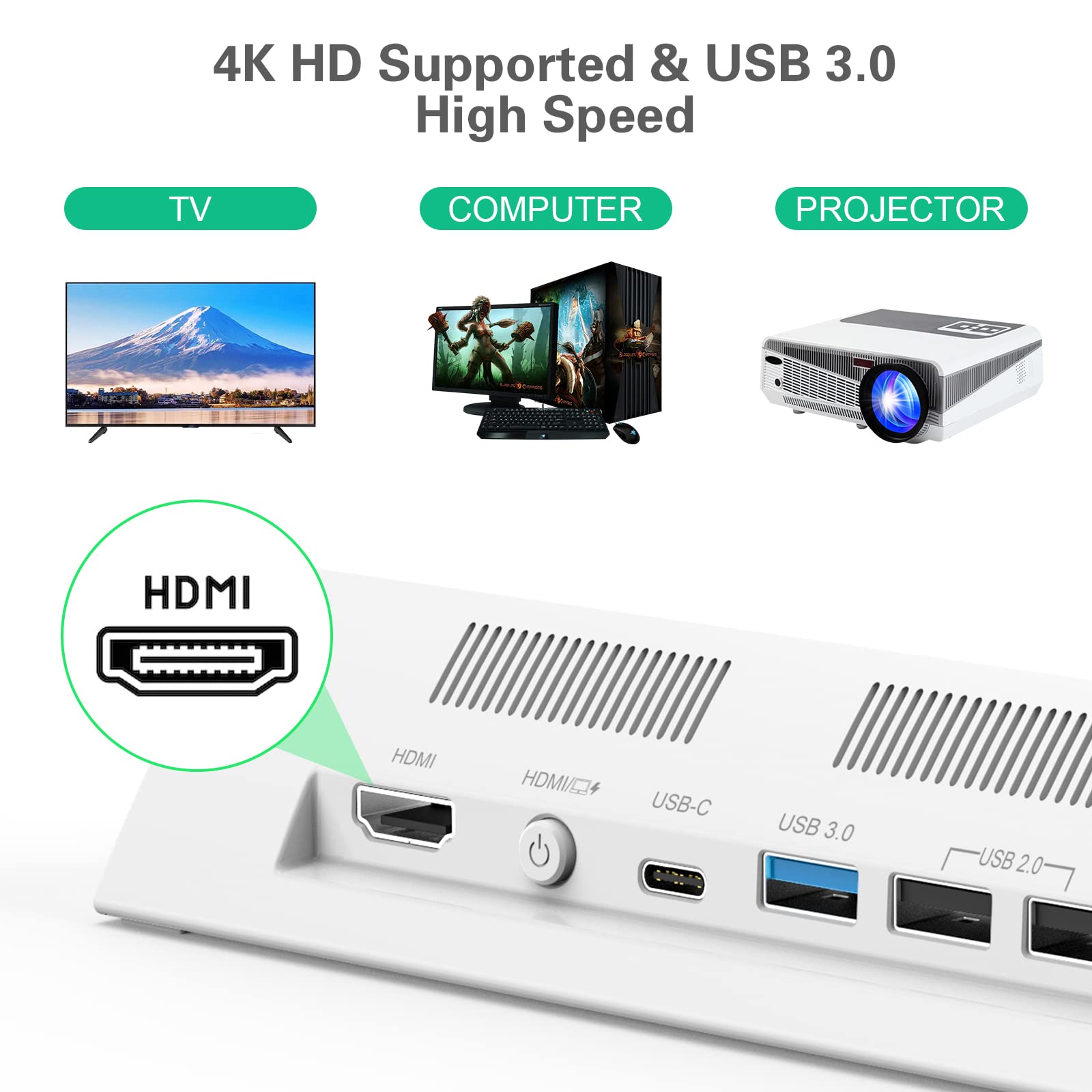 RuntoGOL TV Docking Station for Switch,Portable Switch OLED Dock Station Support 4K HDMI Output,Replacement for Official Switch Dock