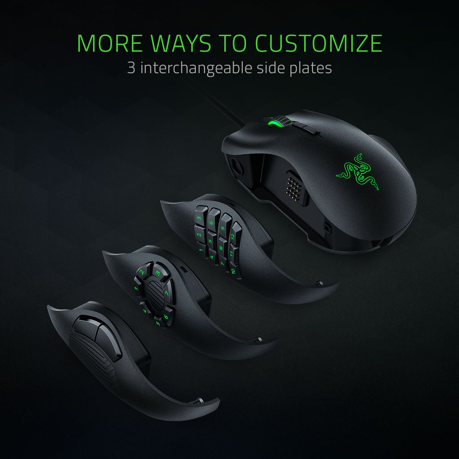 Razer RZ01-02410100-R3U1 19-Button Gaming Mouse, Black & Razer USA LTD RGB Chroma Gaming Keyboard, Black