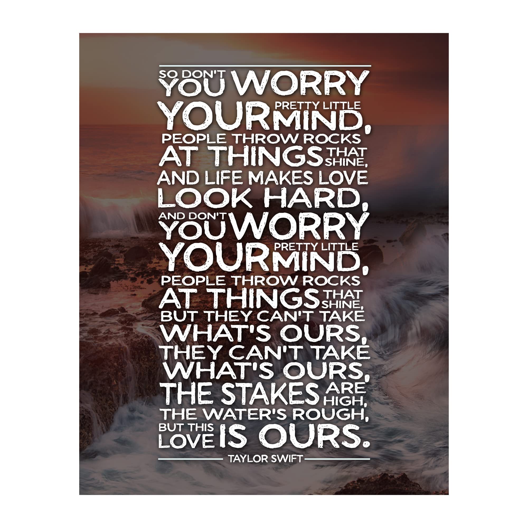 Ours - Taylor Swift Music Decor Wall Art, Our Wall Decor Music Poster is A Great Rustic Decor For Music Room, Office Decor, Home Decor, Bedroom Decor or Man Cave Room Decor Aesthetic, Unframed - 11x14