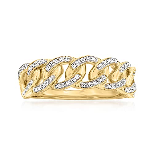Ross-Simons 0.25 ct. t.w. Diamond Link Ring in 18kt Gold Over Sterling. Size 7