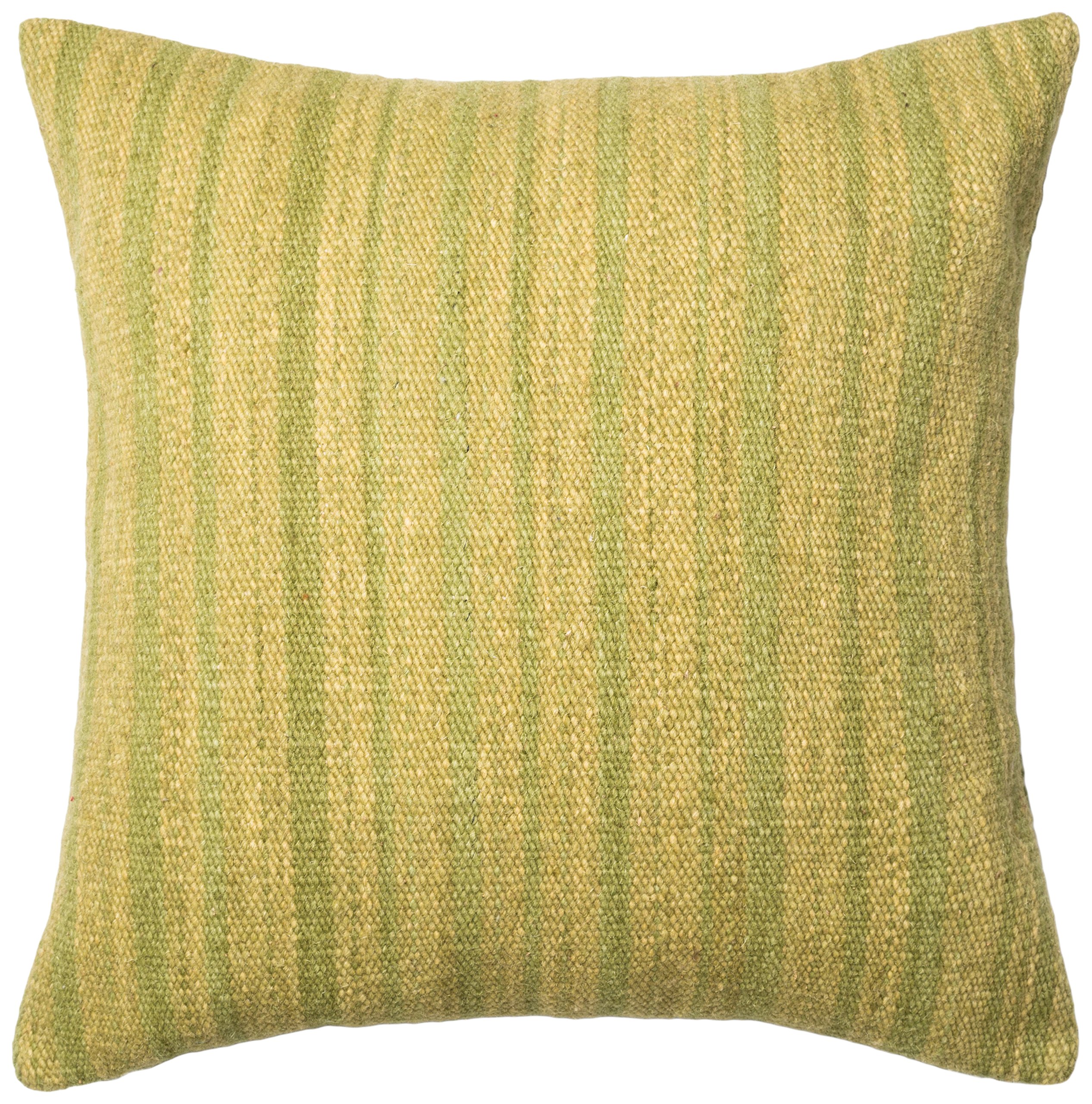Loloi Loloi-DSETP0168GR00PIL3-Green Decorative Accent Pillow Wool & Cotton Cover with Down Fill 22" X 22", Green
