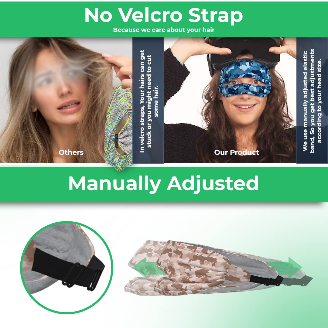 Special Skin and Hair Friendly | VR Sweat Band | Breathable VR Sweat Eye Mask for VR Workouts | Non-Slip Washable Face Cover for Oculus Quest 2| Adjustable VR Eye Mask