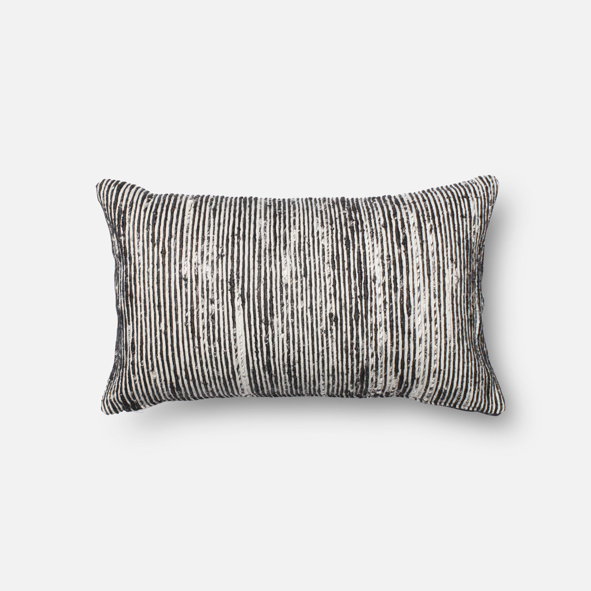 Loloi P0242 Cotton & Recycled Sari Silk Pillow Cover, 13" x 21", RedMulti