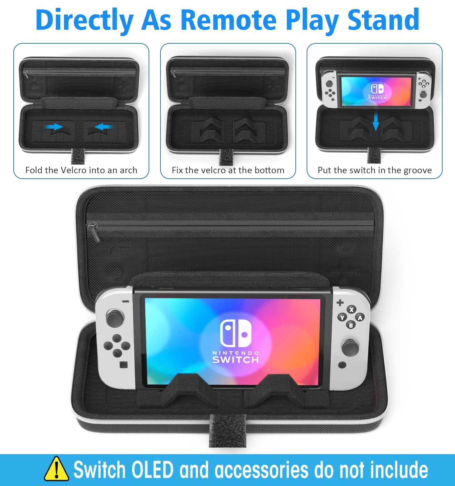 OIVO Switch OLED Case for Switch OLED New Model, Large Capacity Switch Carrying Case Portable Travel Hard Case with Game Card Storage Slots Compatible with Nintendo Switch/OLED Model