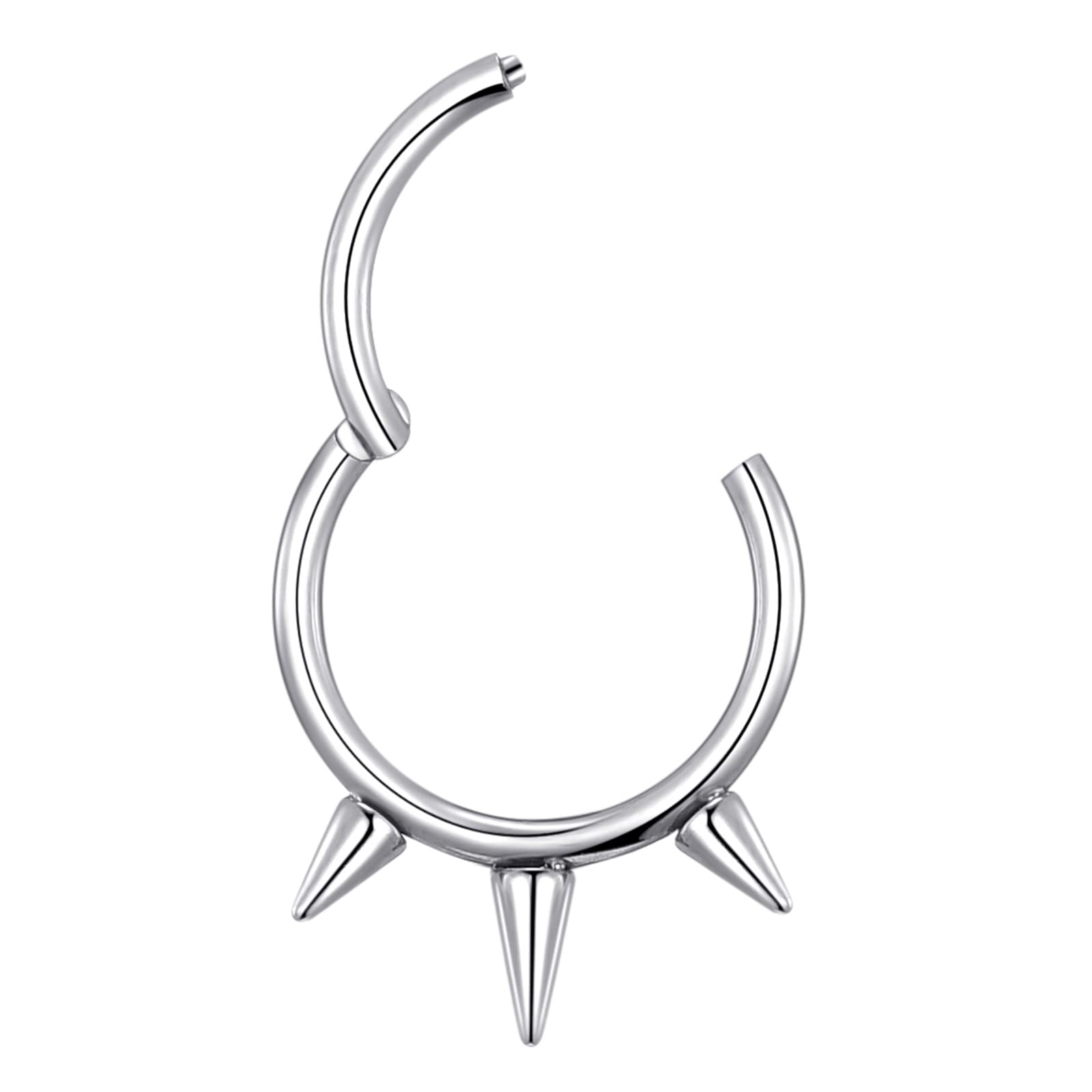 ShineYingTi Titanium Daith Earring Hoop Solid ASTM F136 Cartilage Tragus Helix Rings 16G Titanium Septum Piercing Rook Jewelry Hinged Segment Hoop CL21208