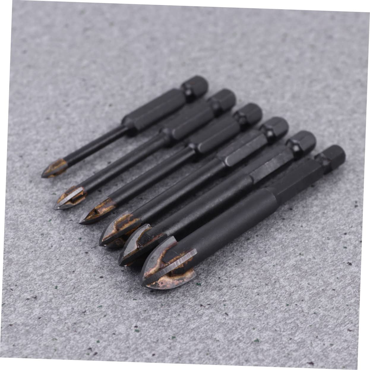 VILLCASE 12 Pcs Glass Drill Bits Tile Drill Bit Tile Glass Drill Ceramic Drill Bits Triangle Glass Drill Reamer Ceramics