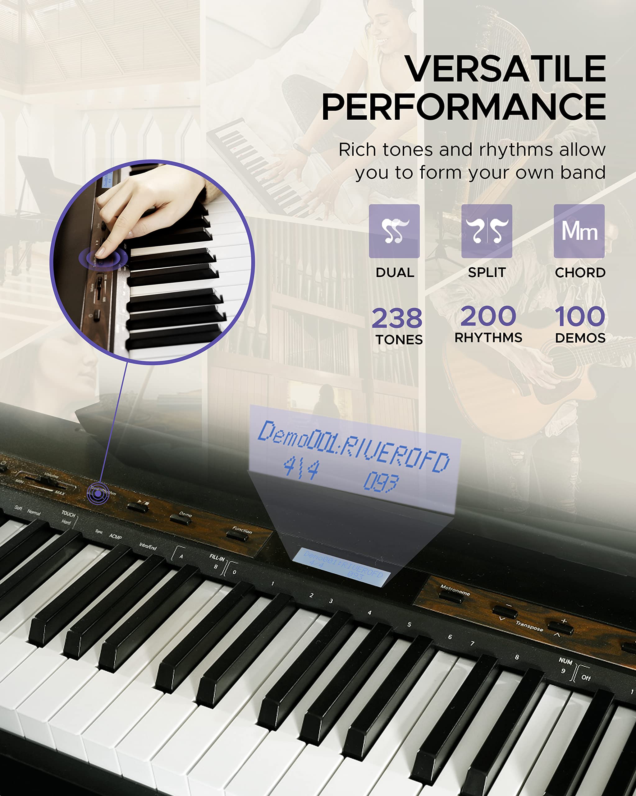Starfavor Digital Piano 88 Keys Weighted Keyboard Piano & Starfavor Speedy Page Turner Pedal for IPad