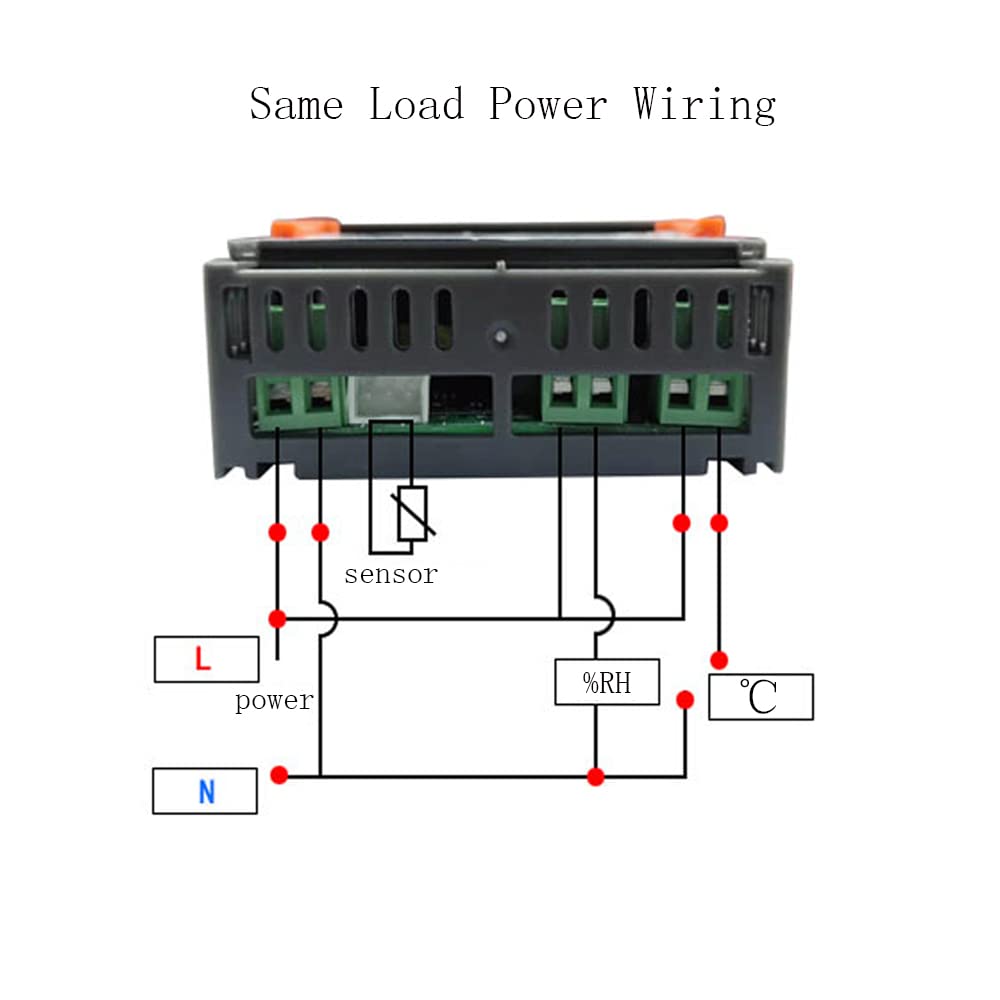 STC-3028 AC 220V DC 12V 24V Dual Digital Thermostat Temperature Humidity Controller Thermometer Hygrometer Incubator Controller (110-220V)