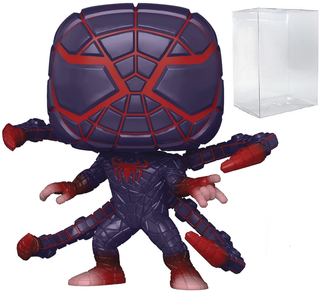 Spider-Man POP Marvel Video Game - Miles Morales Programmable Matter Suit Funko Pop! Vinyl Figure (Bundled with Compatible Pop Box Protector Case), Multicolor, 3.75 inches