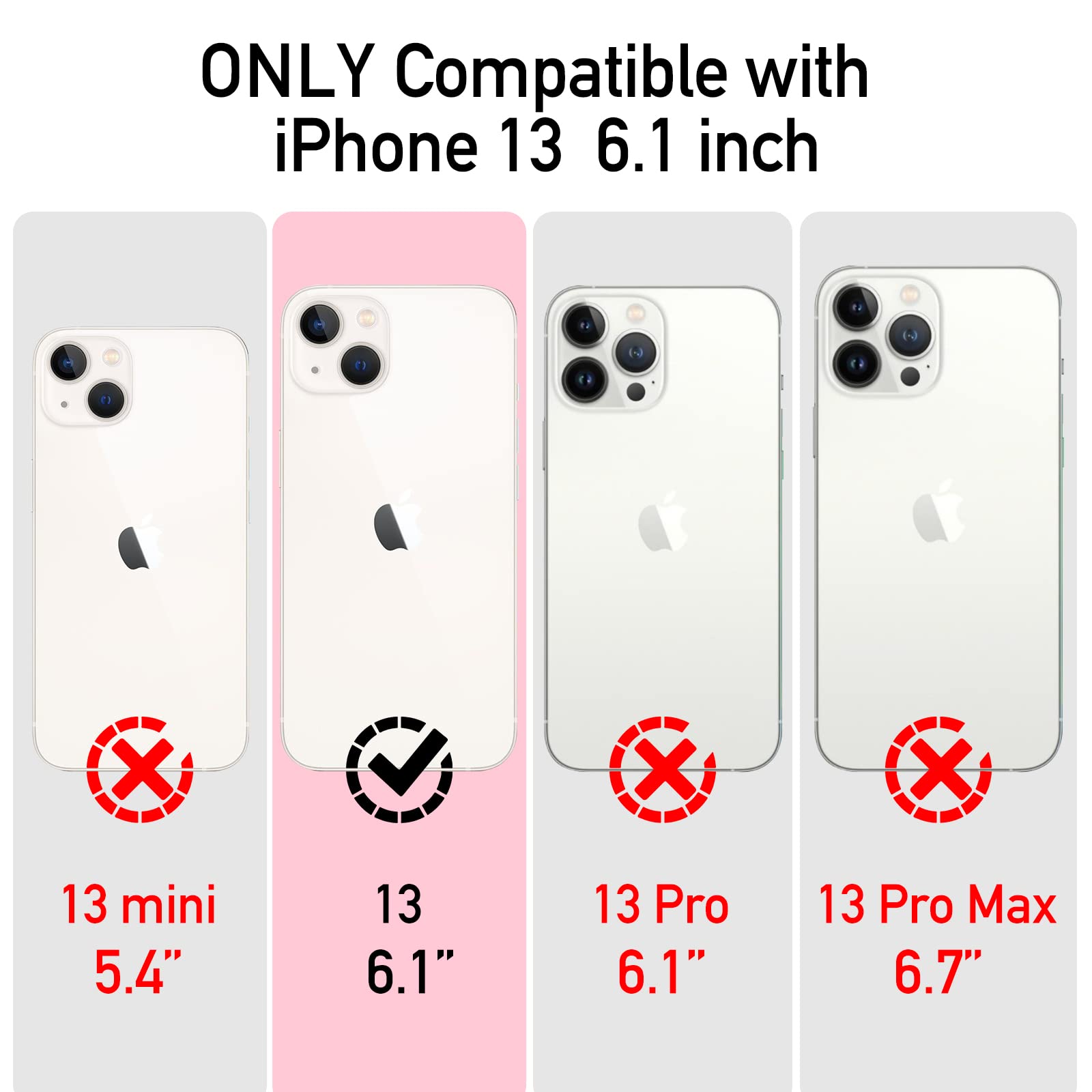 oleevee Glitter Magnetic Case for iPhone 13 Case, with Wrist Strap, Diamond Camera Cover, Sparkle Shockproof Protective iPhone 13 Case 6.1 inch for Women Girls, Pink
