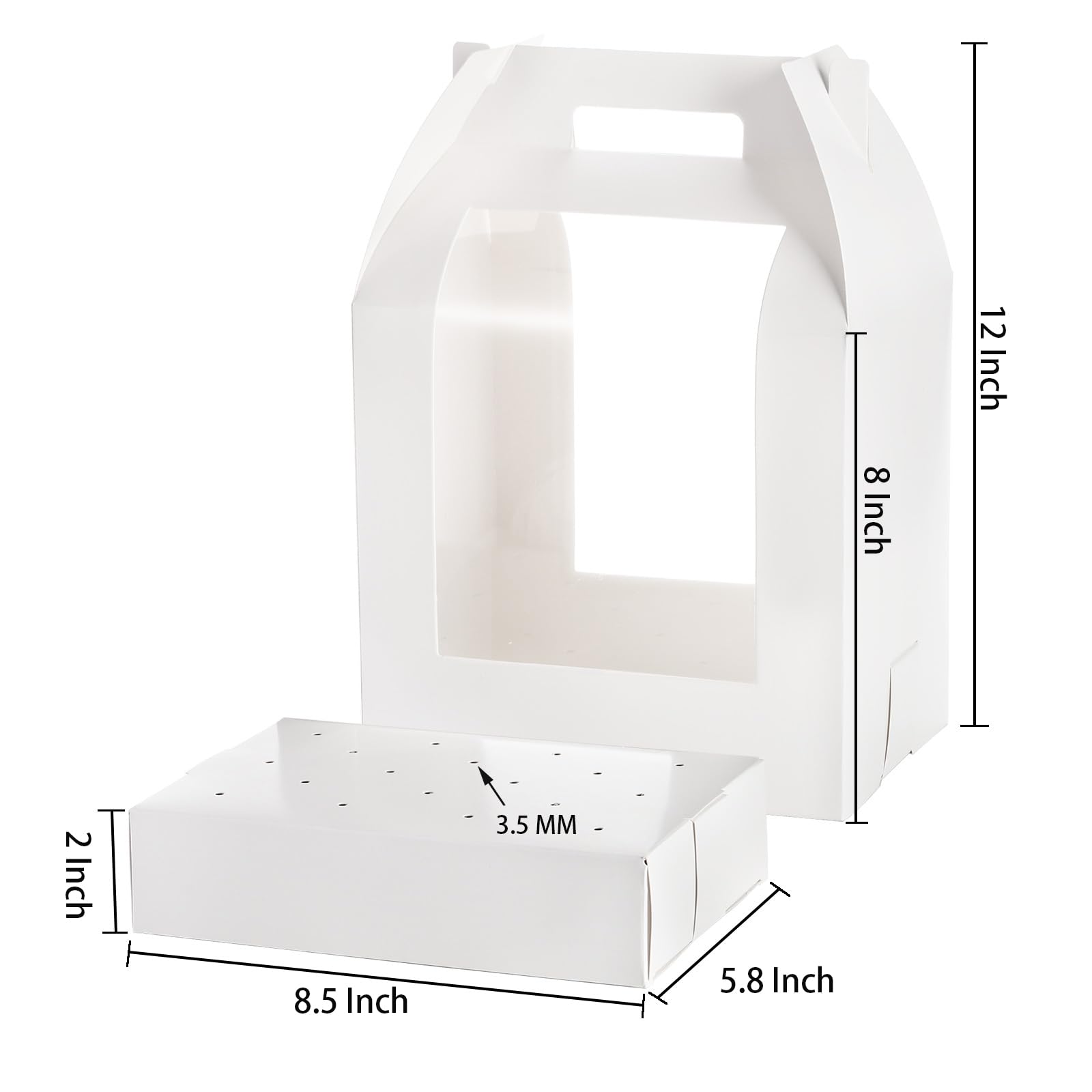 Nicunom 12 Pack Cake Pop Holder Boxes, 18 Holes Cake Pop Packaging Boxes Portable Lollipop Display Stand for Wedding Baby Shower Birthday Party Halloween