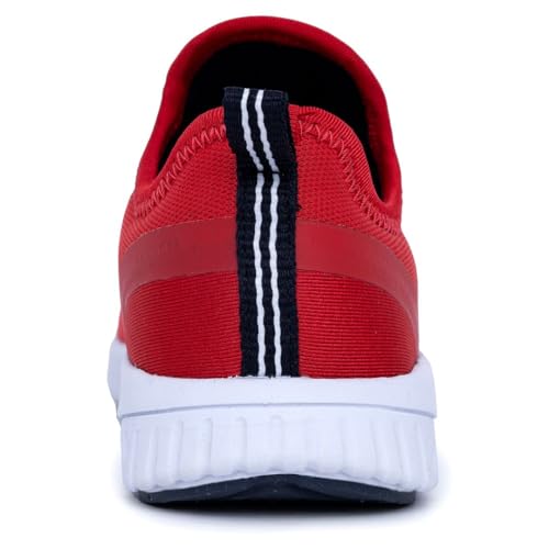 Nautica Kids Boys Slip-On Sneaker | Bungee Athletic Shoe | Comfortable Slip-On Design | Trendy and Stylish | Perfect for Active Boys-Lakerock-Red Navy Pop-13