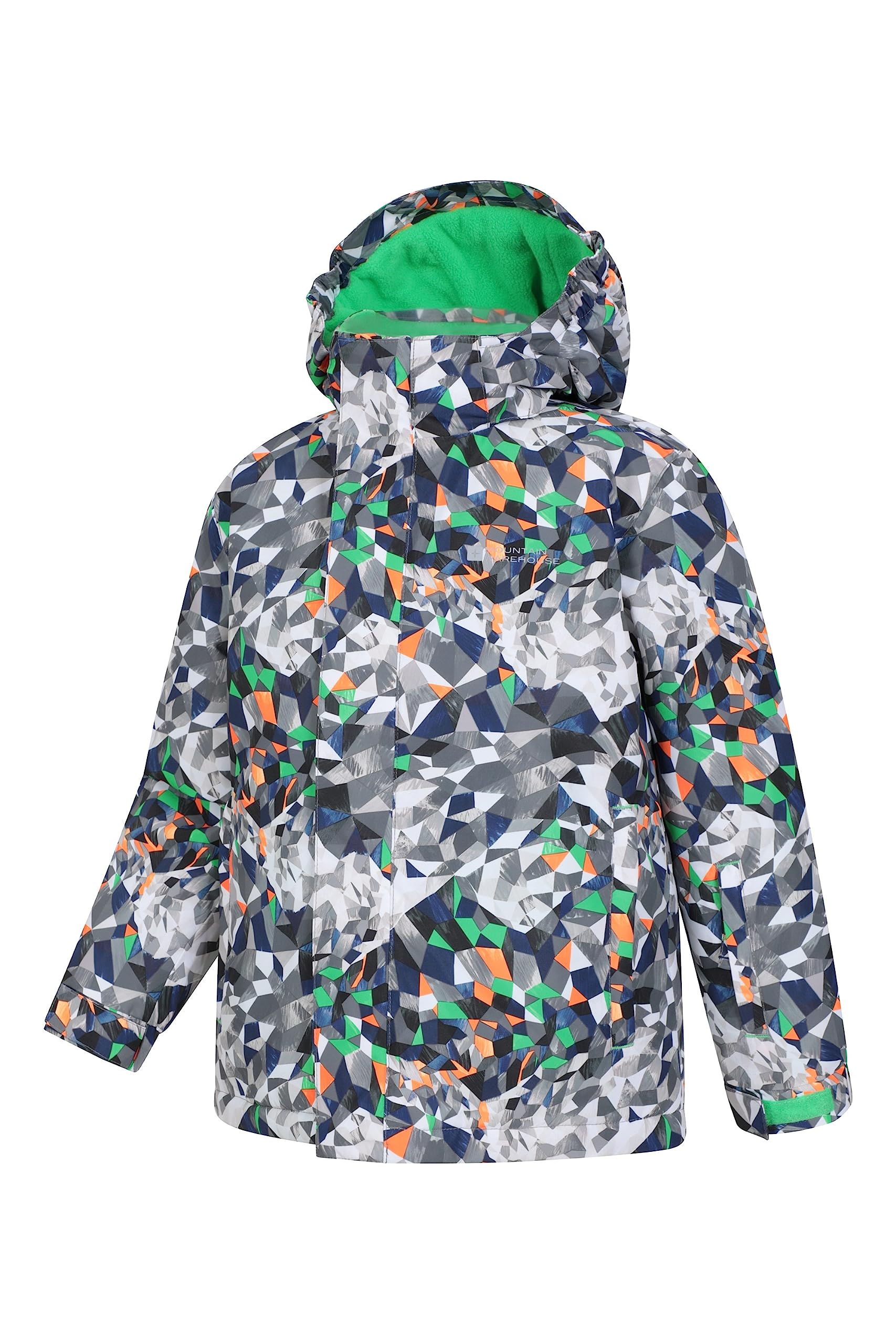Mountain Warehouse Kids Waterproof Winter Ski Jacket - Fleece Lined Green 9-10 Years