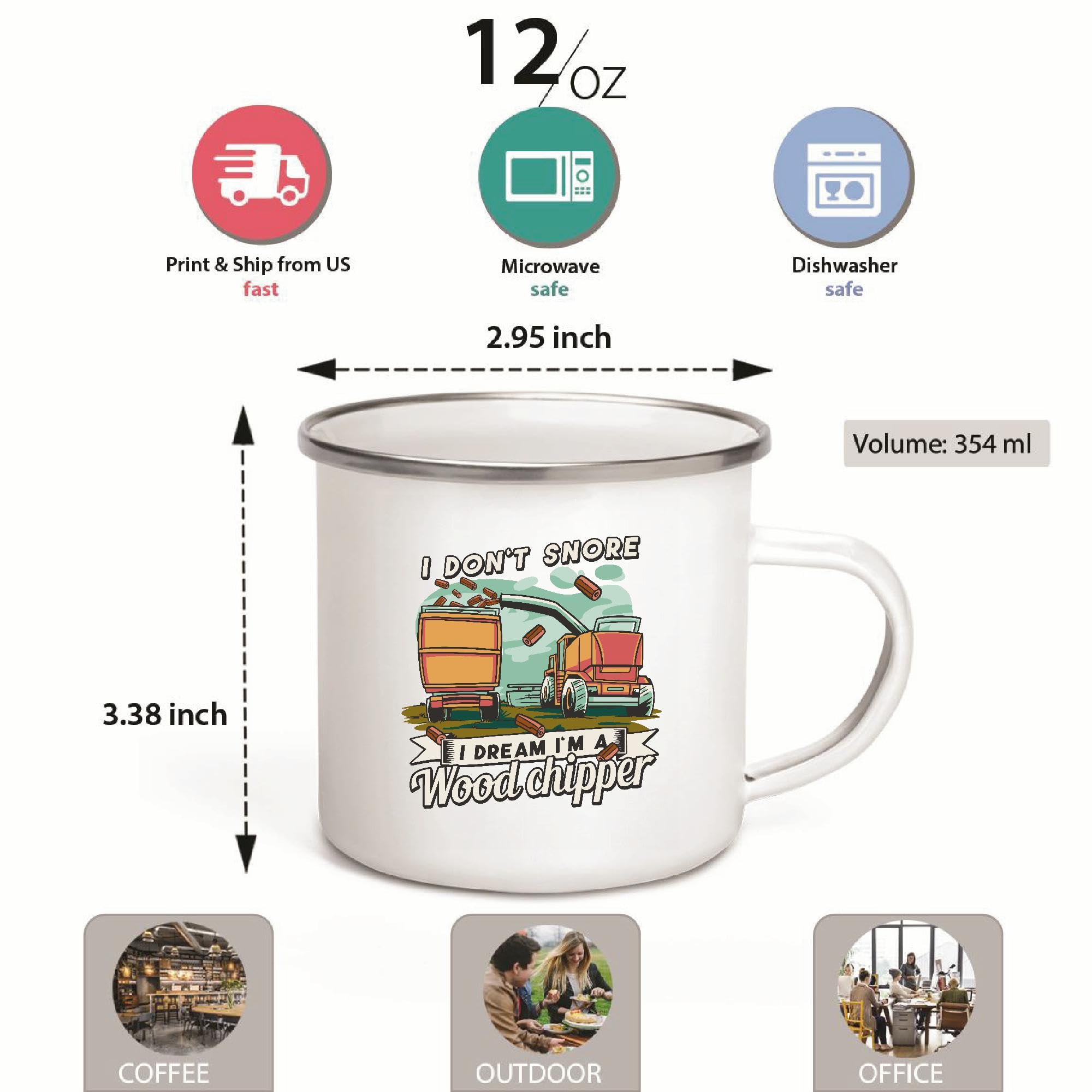 Men s Wood Chipper Inspired Gift The perfect gift for DIY enthusiasts and tools lovers 12oz Enamel Silver Mug