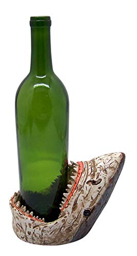 Shark Head Wine Bottle Holder, Tabletop Decoration, 7 Inches