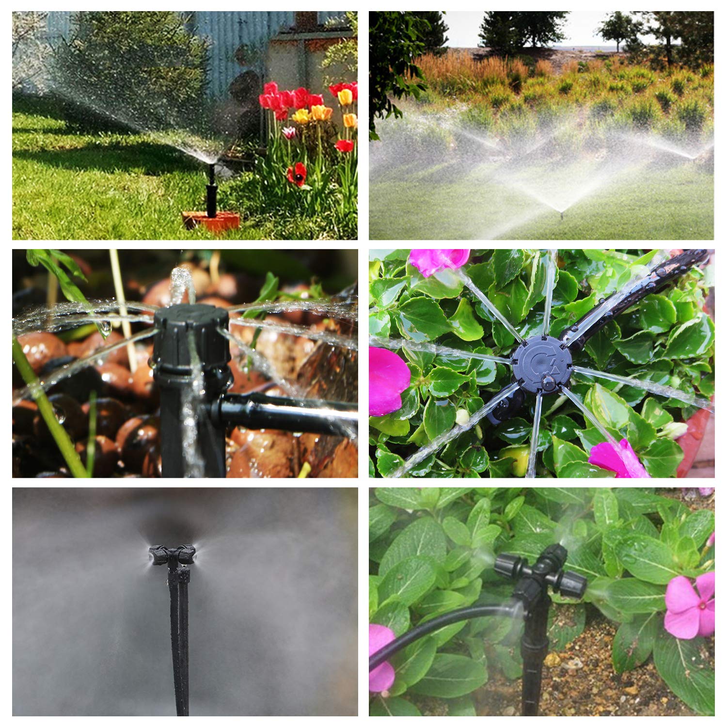 OUTFANDIA 2020 Garden Irrigation System for Large Garden House. 1/2" Blank Distribution Tubing 100ft Watering Drip Kit/DIY Saving Water Automatic Irrigation Equipment Set with Strong Flow.