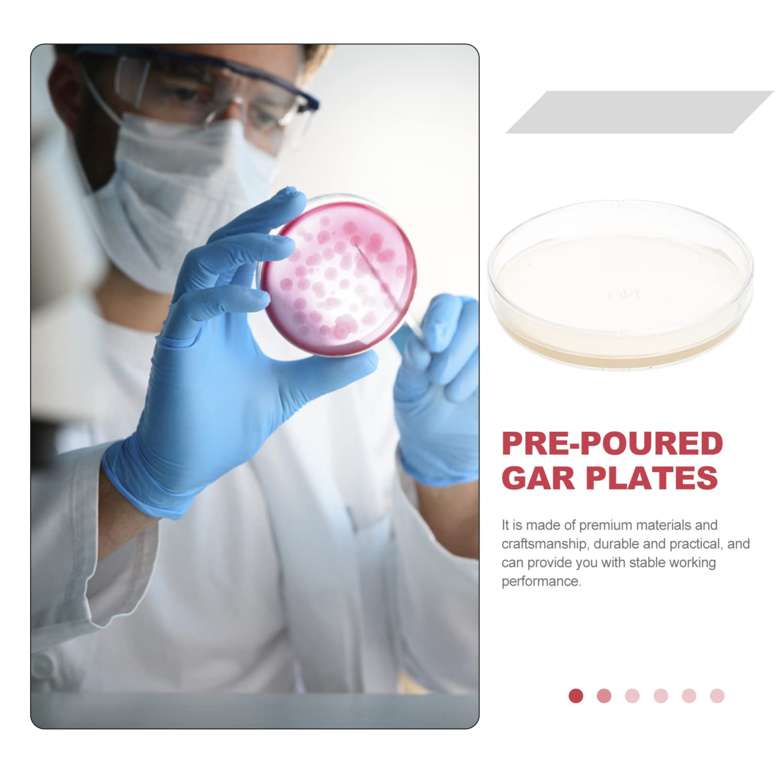 VILLCASE Agar Plates, 10pcs Laboratory Petri Dishes, Potato Dextrose Agar Plates, Pre- Poured Growth Medium for Mushrooms & Science Fair Projects (3.54X0.39inch)