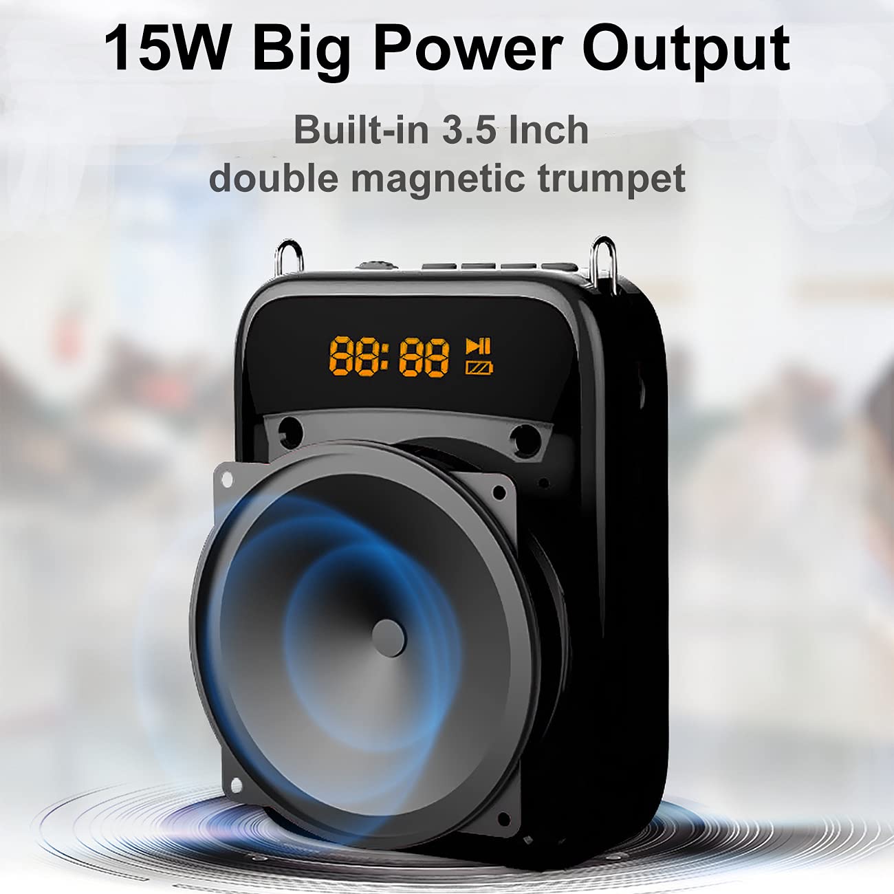 Recbot Voice Amplifier for Teachers with Microphone Headset, LED Display 2000mAh Rechargeable 15W Bluetooth Mini Portable Voice Amplifier Speaker for Teachers, Tour Guide, Coaches, Meeting