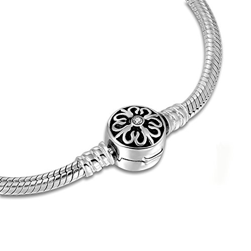 Long Way 925 Sterling Silver Snake Chain Bracelet Basic Charm Bracelets for Teen Girls Women