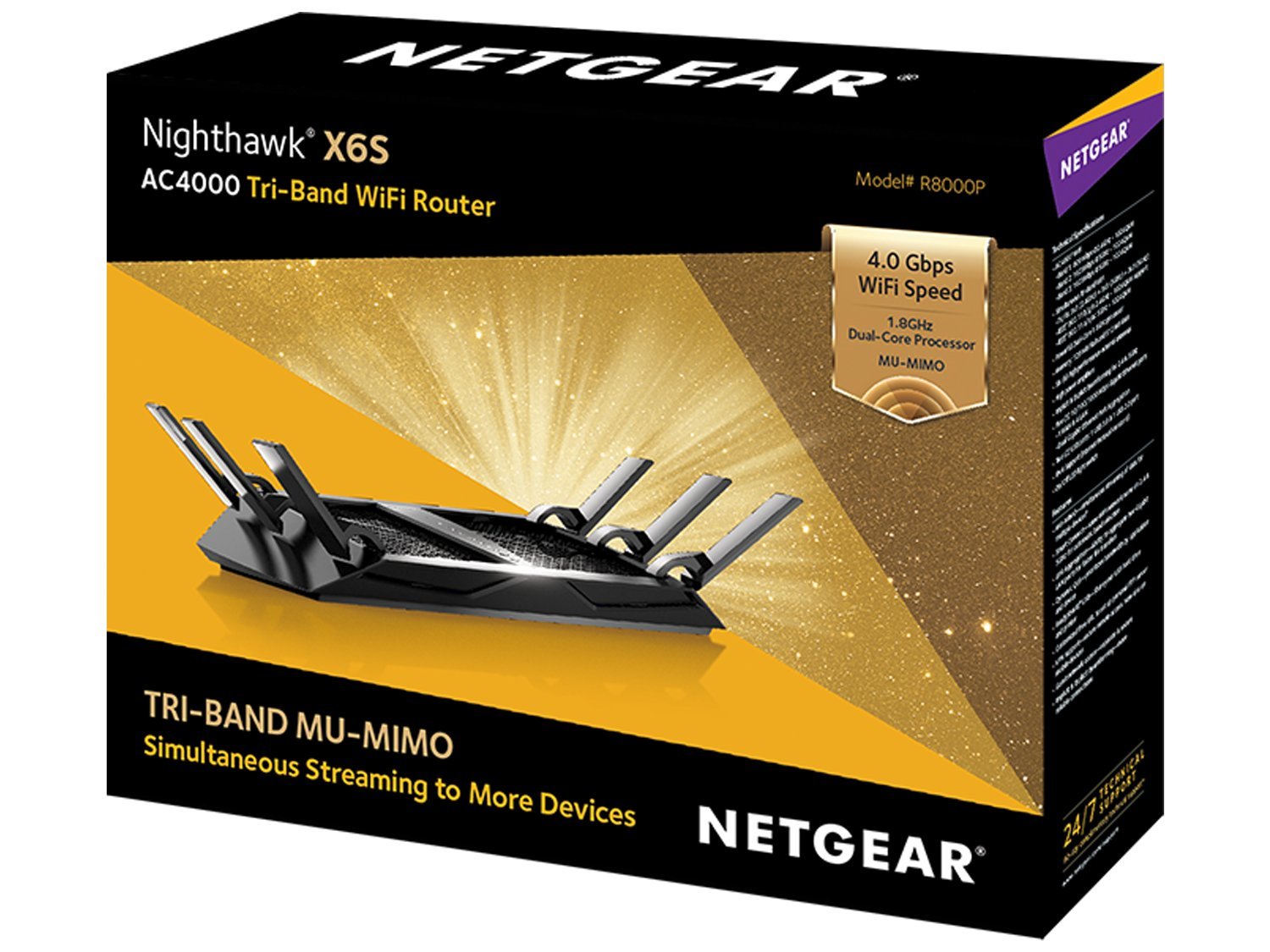 NETGEAR Nighthawk X6S AC4000 Tri-Band Wi-Fi 5 Router - Black (Renewed)