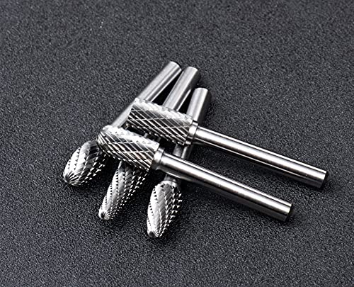 YUFUTOL Carbide Burrs Set 10pcs Double Cut Solid Carbide Rotary Burr Set 1/4" Shank Die Grinder Bits for Steel,Metal Carving, Polishing,Engraving,Drilling