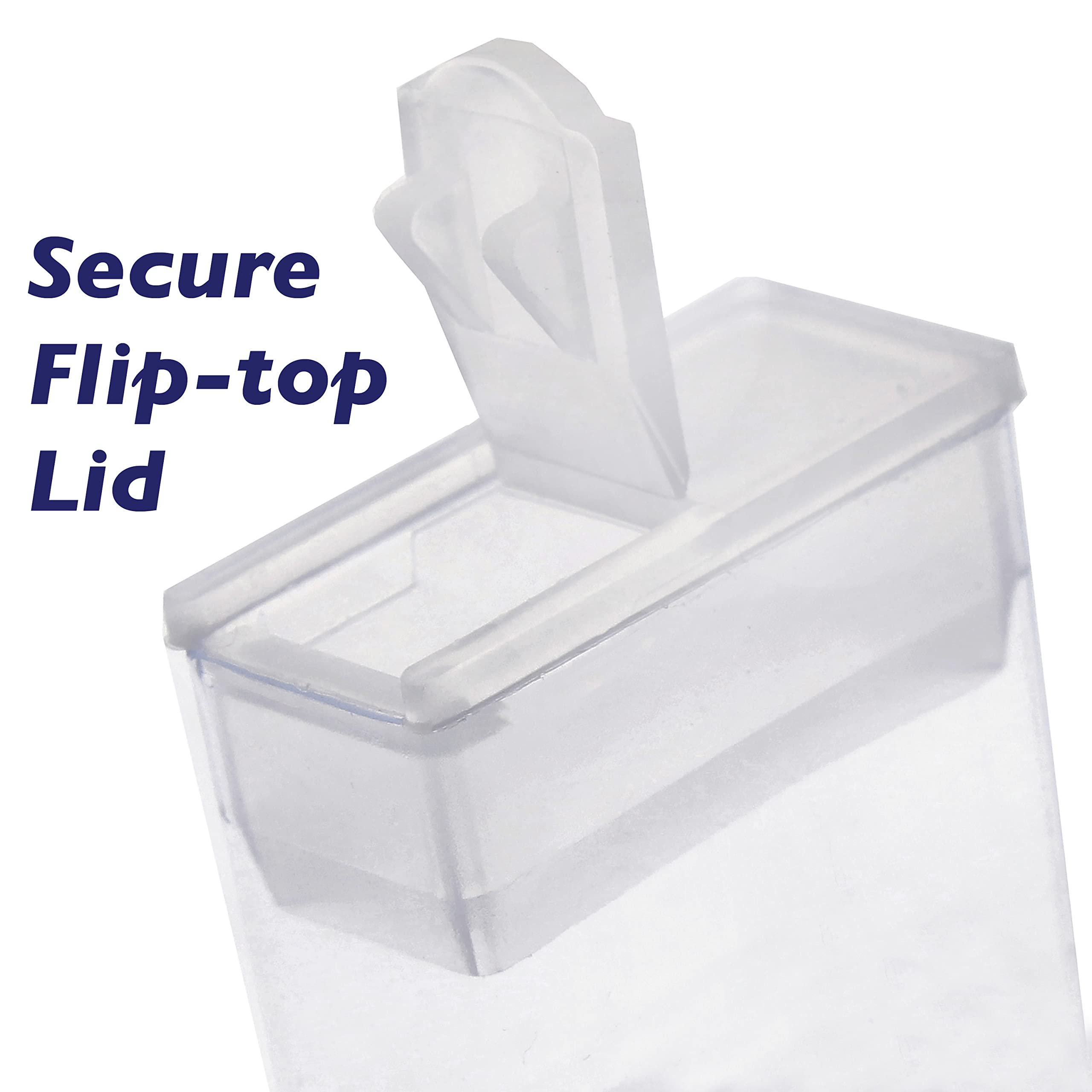 The Beadsmith Clear Plastic Boxes - Rectangle with a Flip Top Cap - 7/16” x 1” x 1-1/2” - Use for Beads, Bath Salts, Wedding & Party Favors, Home or Office Storage - Bag of 100