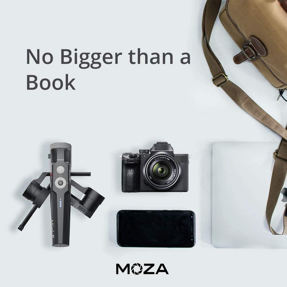 MOZA Mini P MAX Gimbal Stabilizer Portable Handheld Stabilizer Compatible with Mobile Phones Action CamerasLight Mirrorless Cameras 3-Axis Lock Design Advanced Shooting Mode Focus On Life