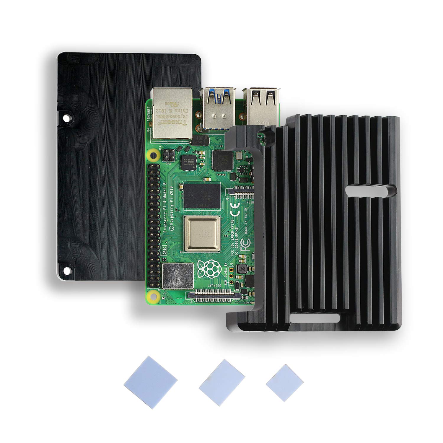 Metal Case for Raspberry Pi 4 Model B Case and Heatsink Thermal Adhesive