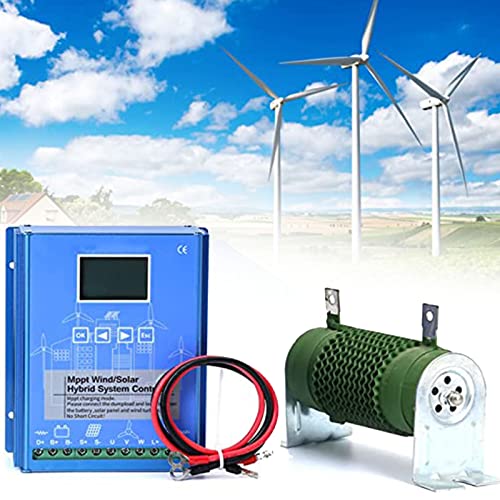 SSQUZA 6000W MPPT Hybrid Wind Solar Charge Booster Controller 12V 24V 48V Wind Generator Solar Panel Charger for Home Use Wind Turbine and PV Panel,48V