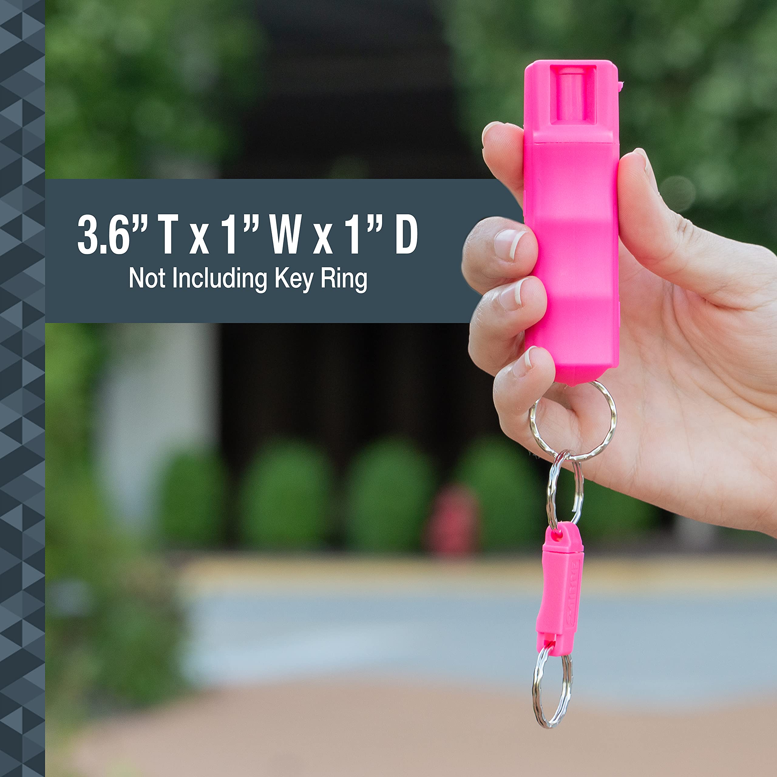 SABRE Clip-On Personal Alarm with LED Safety Light & Pepper Spray Keychain, 25 Bursts of Maximum Police Strength OC Spray, Quick Release Key Ring for Easy Access
