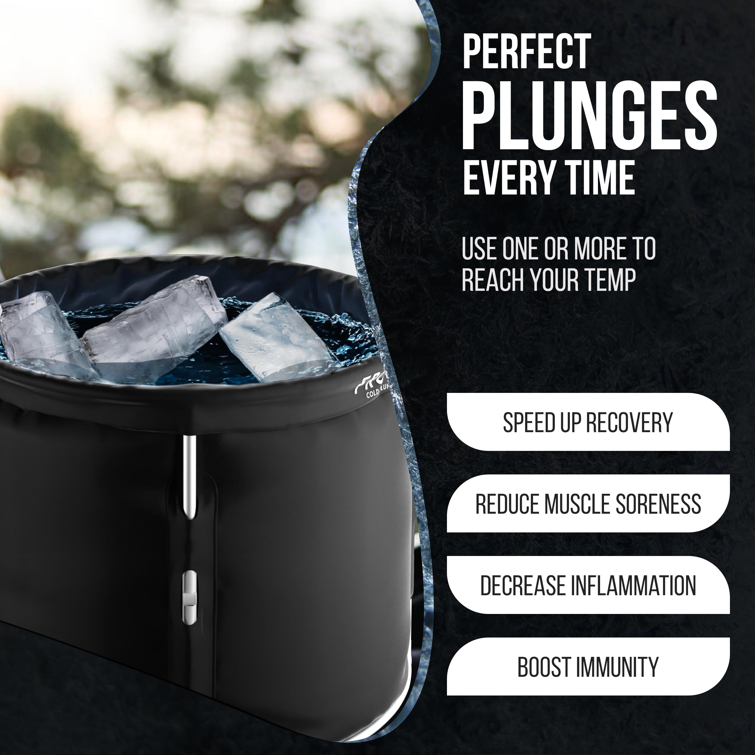 XXL Ice Block Mold with Reinforced Steel Rim - Makes 13lb Ice Blocks for Cold Plunges - Ice Baths at Home - Heavy Duty Extra Thick Extra Large Rectangle - Icy Blue - by FROST TUB