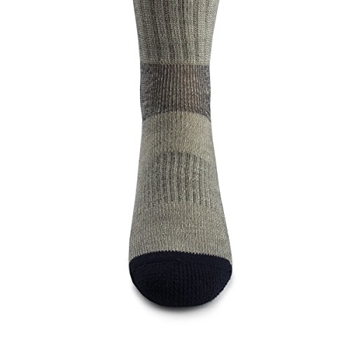 Merino Wool Crew Hiking Sock - Moisture Wicking Sock - Cushioned Sock - Denim Heather - Medium