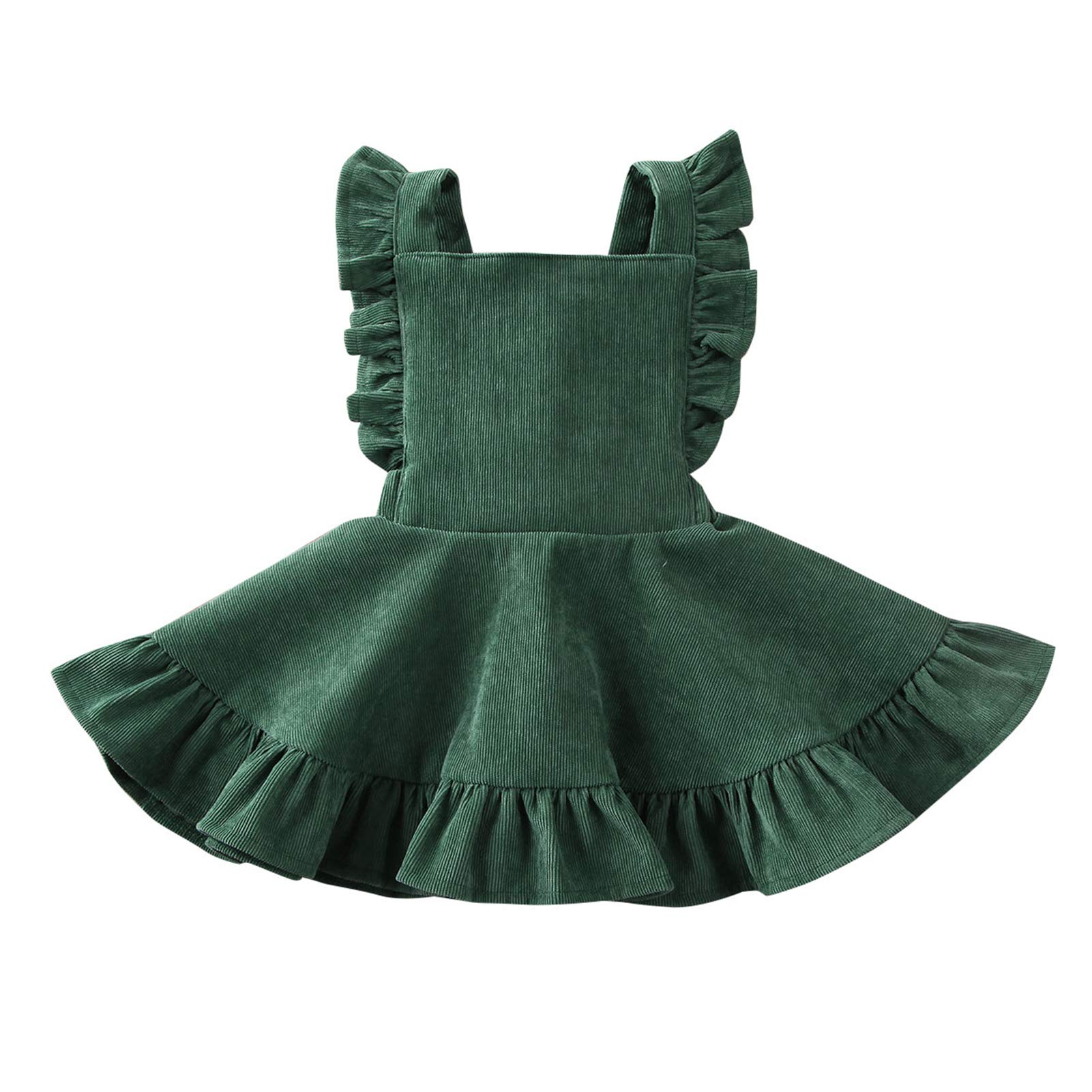 MERSARIPHY Toddler Tutu Dress Infant Sleeveless Vest Skirt Baby Backless Cute Romper for Girl Ruffle Skirt, Ages for 6Mos-5T (Green, 6-12 M)