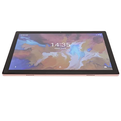 VINGVO 10 Inch Tablet, 100-240V 6G RAM 256G ROM Call Support 5G WiFi Dual Band Tablet PC for Home (Gold)