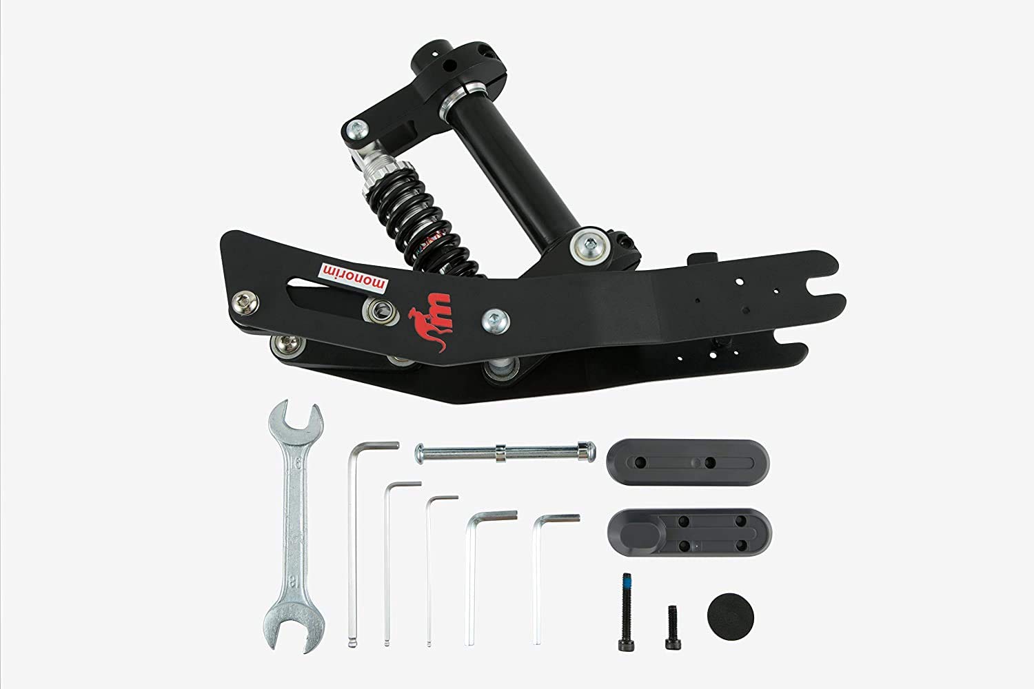 Monorim V4 Front Scooter Suspension Upgrade | Compatible w/Segway Ninebot MAX | Scooter Parts for Safer, Smoother, More Comfortable Ride - Raw Open Coil