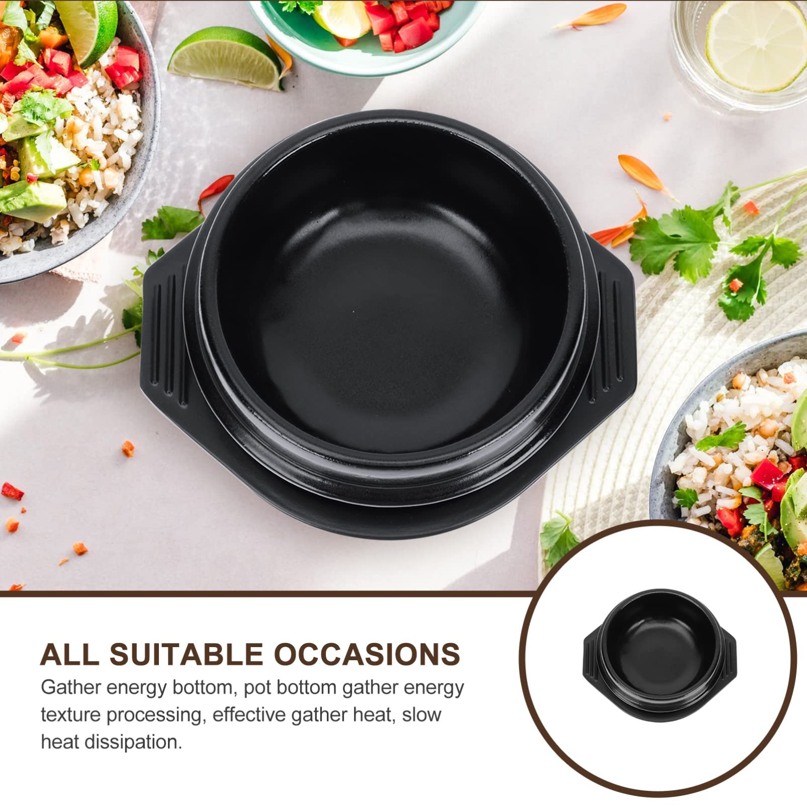Ramen Bowl Ramen Bowl Korean Ramen Pot Korean Ceramic Cooking Bowl: Korean Cooking Pot with Tray Dolsot Sizzling Hot Pot Home Kitchen Cookware for Bibimbap Soup Bowl Stoneware Clay Soup Pot