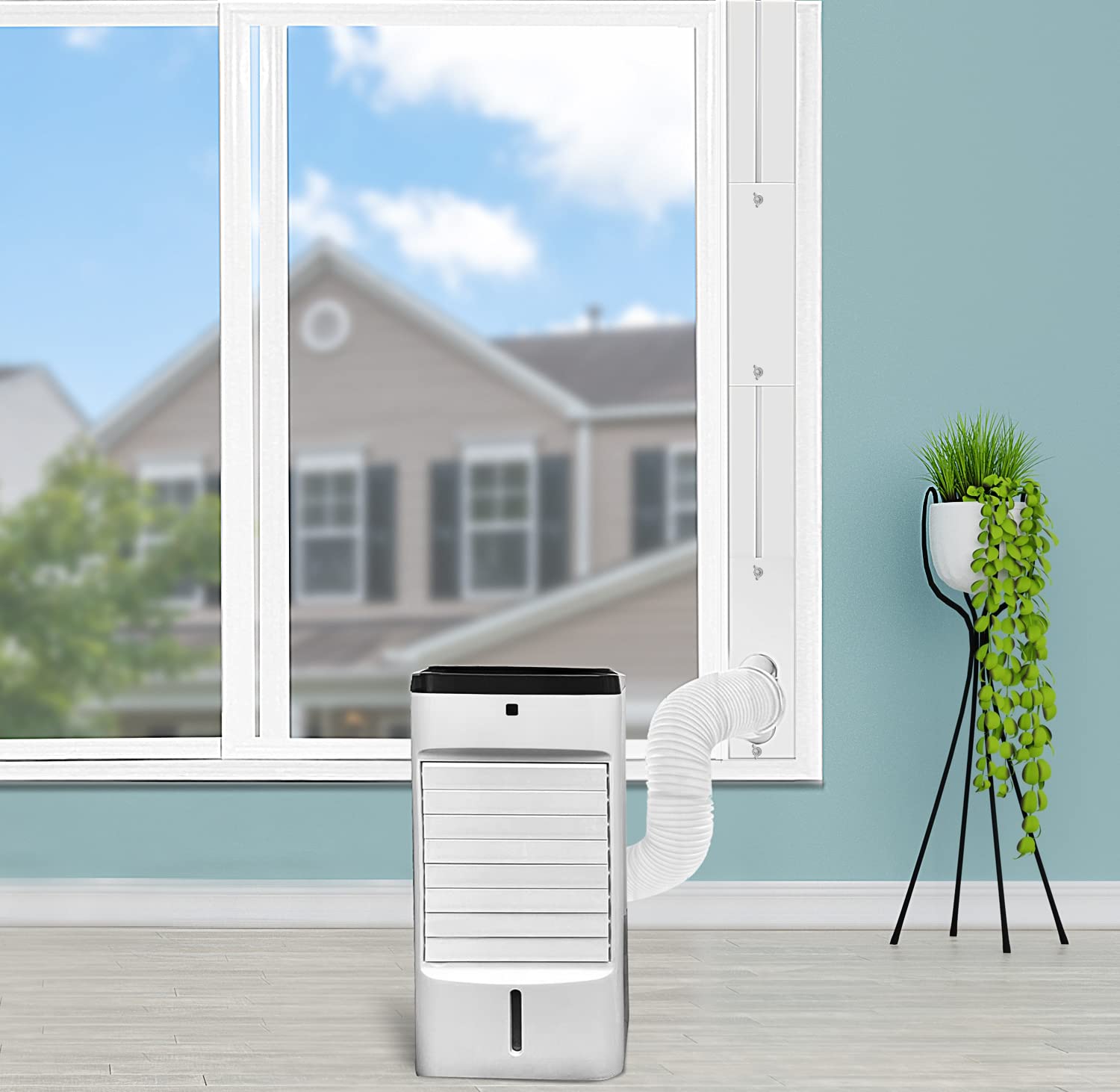 Storystore Portable Air Conditioner Window Vent Kit, Window Seal with 5.1" Diameter Coupler, Ac Window Kit with Adjustable Slide Seal Plates for AC Unit (SWK-11)