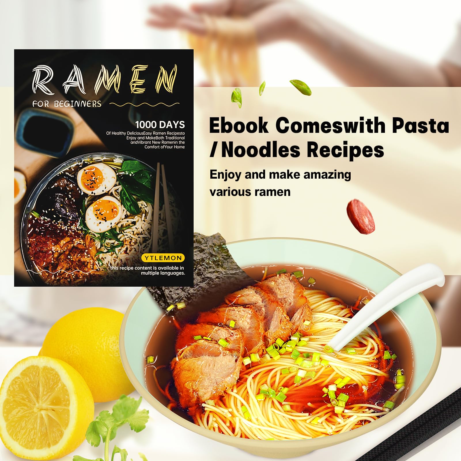 Ramen Bowls Set of Plastic,2 Sets of 20oz Double-sided Color Matching Serving Bowls With Chopsticks and Spoons for Salad Cereal,Essential Dinnerware for New Apartments Suitable as Housewarming Gifts