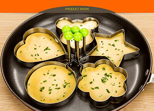 Stainless Steel 5 Style Fried Egg Pancake Shaper Omelette Mold Mould Frying Egg Cooking Tools Kitchen Accessories Gadget
