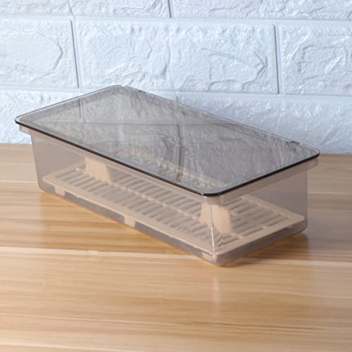 UPKOCH Flatware Tray Cutlery Storage Box plastic silverware holder drawer organizer with lid silverware tray with lid Plastic Tray Flatware Utensil Holder