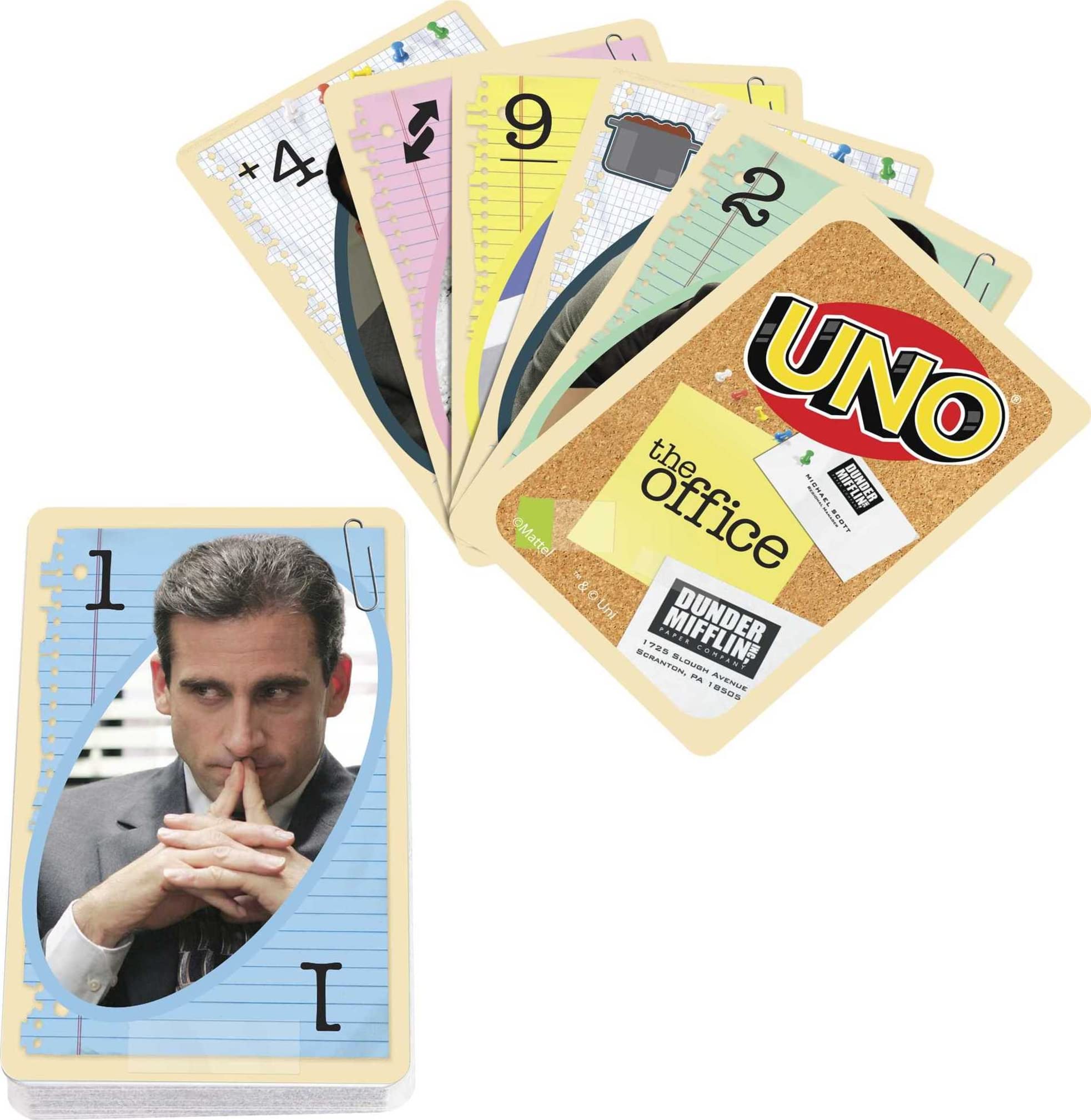 Mattel Games UNO The Office Card Game for Teens & Adults for Family or Game Night with Special Rule for 2-10 Players
