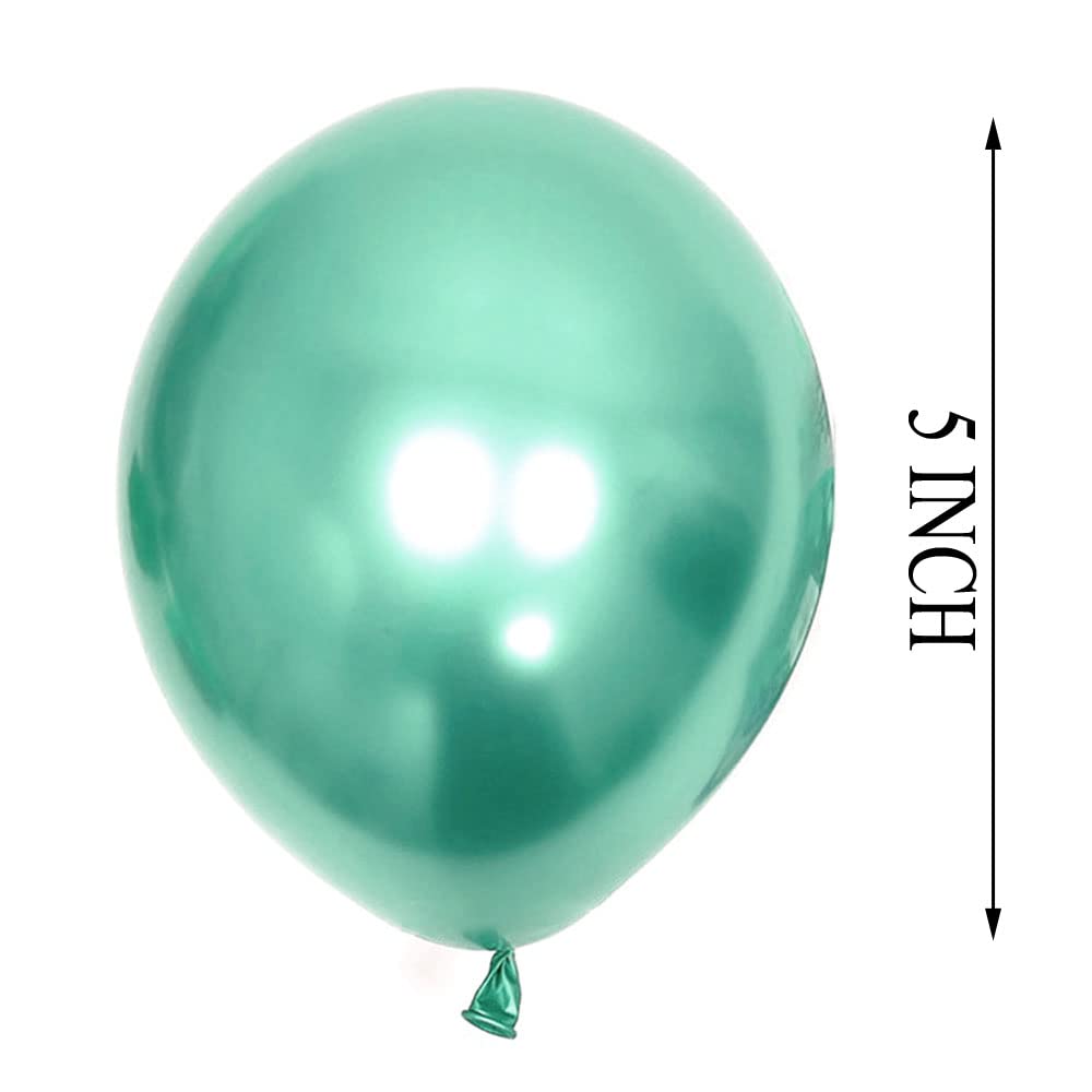Metallic Chrom Green Party Balloons 50 PCS 5 Inches Latex Balloons for Birthday arty (Green)