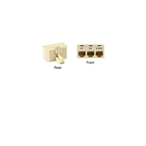 VISTRIC 2-Line Telephone Splitter-Separator, for Splitting a 2-Lines Jack (with 2 Different Phone Numbers) into 2-Jacks, enables Connecting Single Line Devices to The 2-Line Wall Jack Socket (1-Pack)