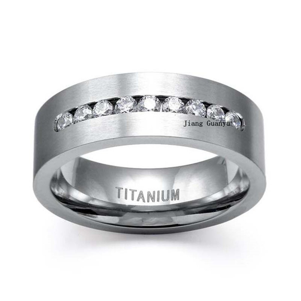 LOVERSRING Couple Ring Bridal Set His Hers Women White Gold Plated Cz Men Titanium Wedding Ring Band Set