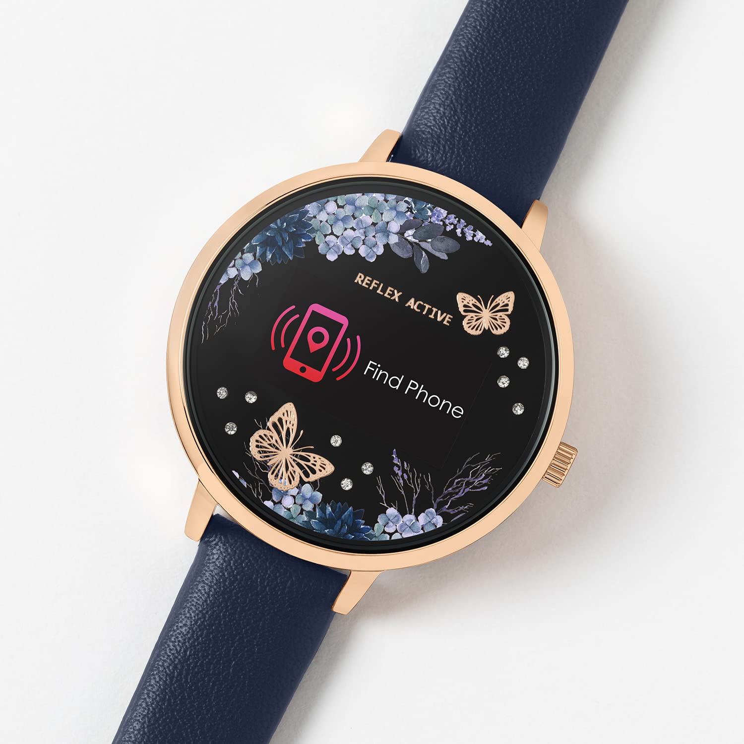 Reflex Active Series 3 Smart Watch with Colour Screen, Crown Navigation and Upto 7 Day Battery Life, Navy, Strap