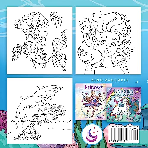Mermaid Coloring Book: For Kids Ages 4-8, 9-12 (Coloring Books for Kids)